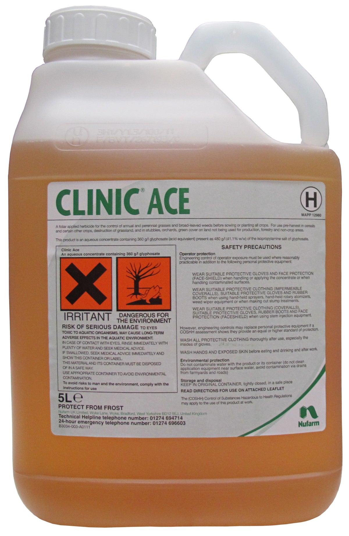 Clinic Ace Herbicide (Glyphosate) | Pitchcare
